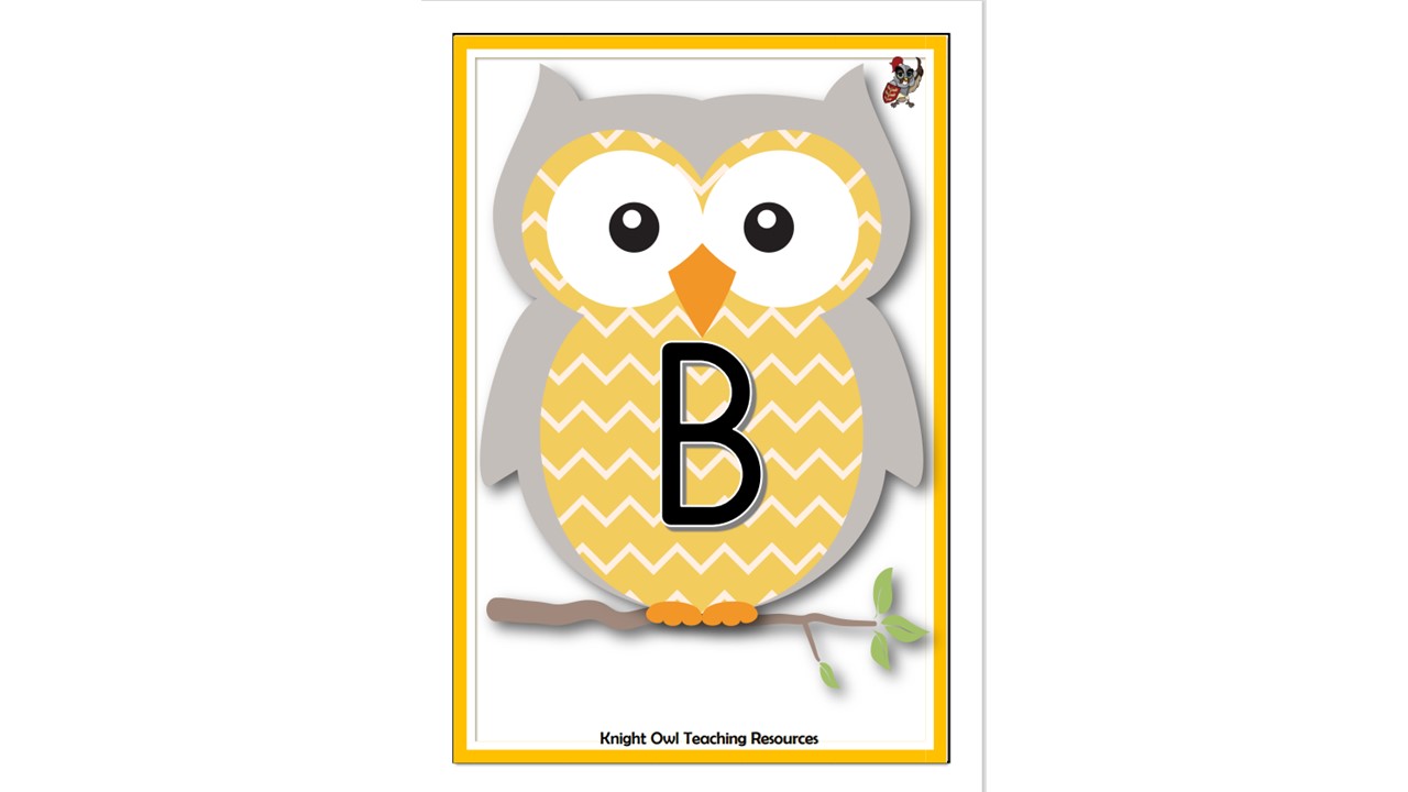 Owls – Upper Case Alphabet Frieze (Joined)