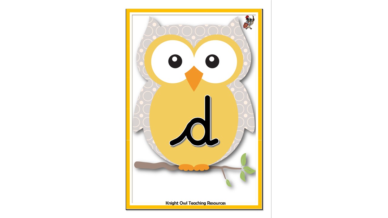 Owls – Lower Case Alphabet Frieze (Joined)